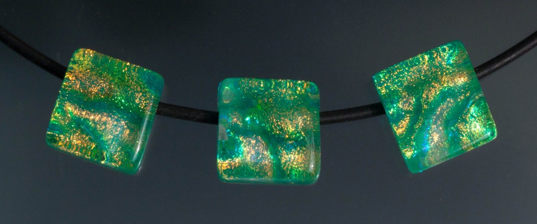 Dichroic Cube Beads - Set of 3 - Red Dichroic Beads, Purple Dichroic ...