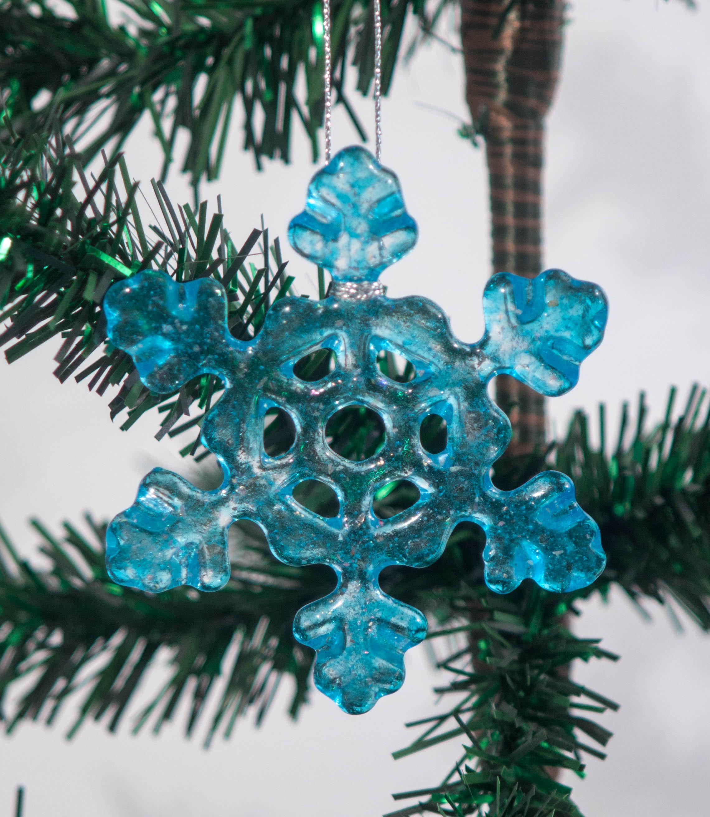 Blue Glass Snowflake Ornament Turquoise Snowflake Glass - Etsy