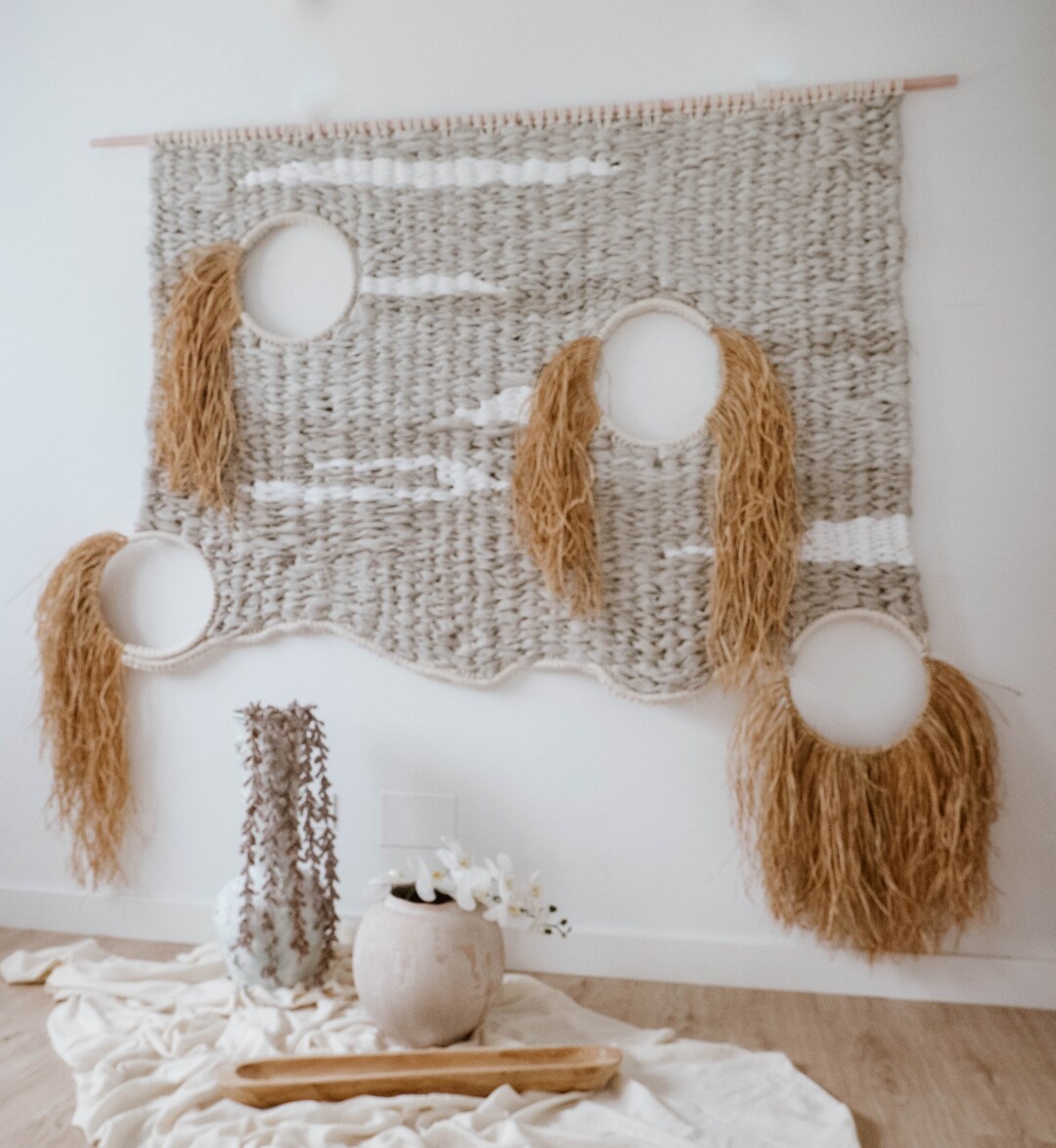Full Moon Handwoven Macrame Fiber Art - Etsy