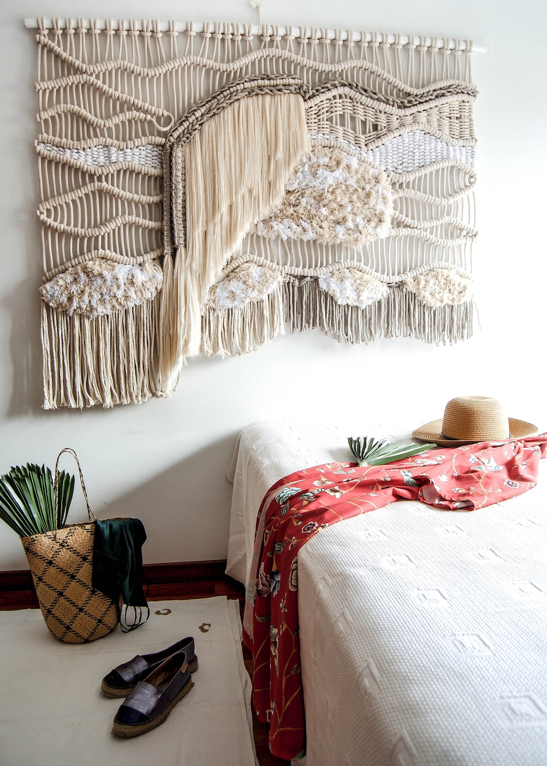 Macrame Wall Hanging Abstract Wall Art Woven Tapestry waterfall Fiber ...