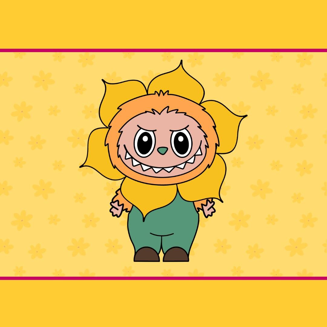 Creepy Sunflower Labubu Cookie Cutter – Spooky Cute Flower Character ...