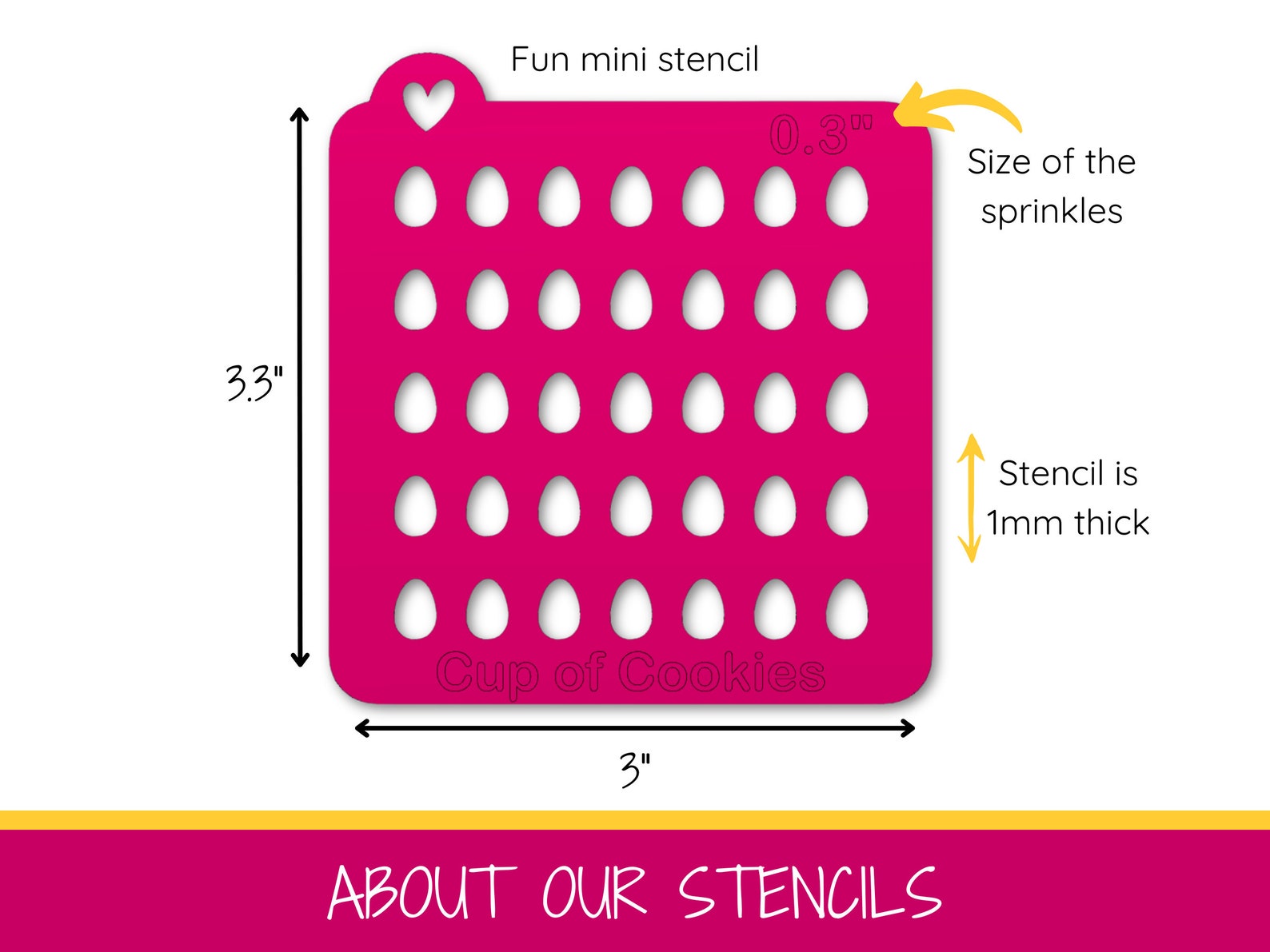 Mini Sprinkle Stencil - Eggs .3" STL File - Etsy