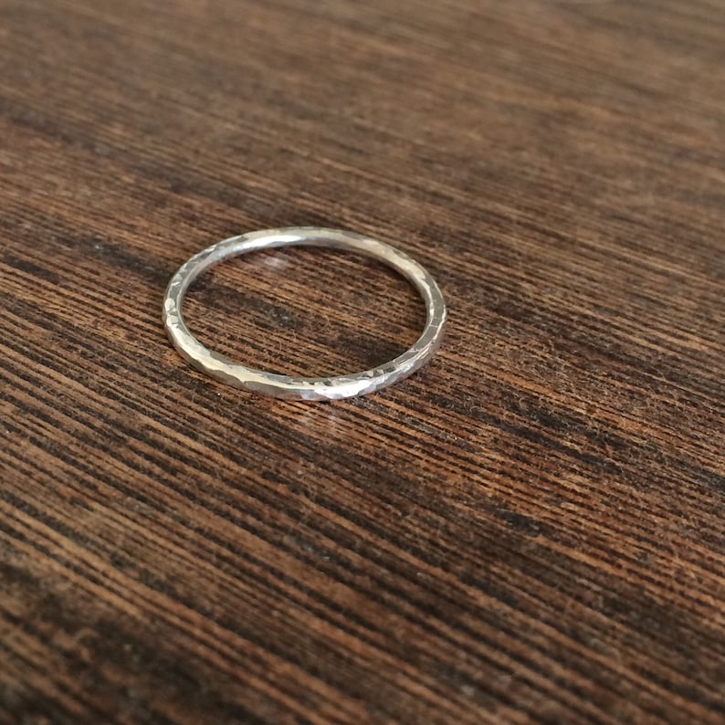 Silver Stacking Rings, Stacking Ring Set, Simple Stacking Ring, Beaten ...