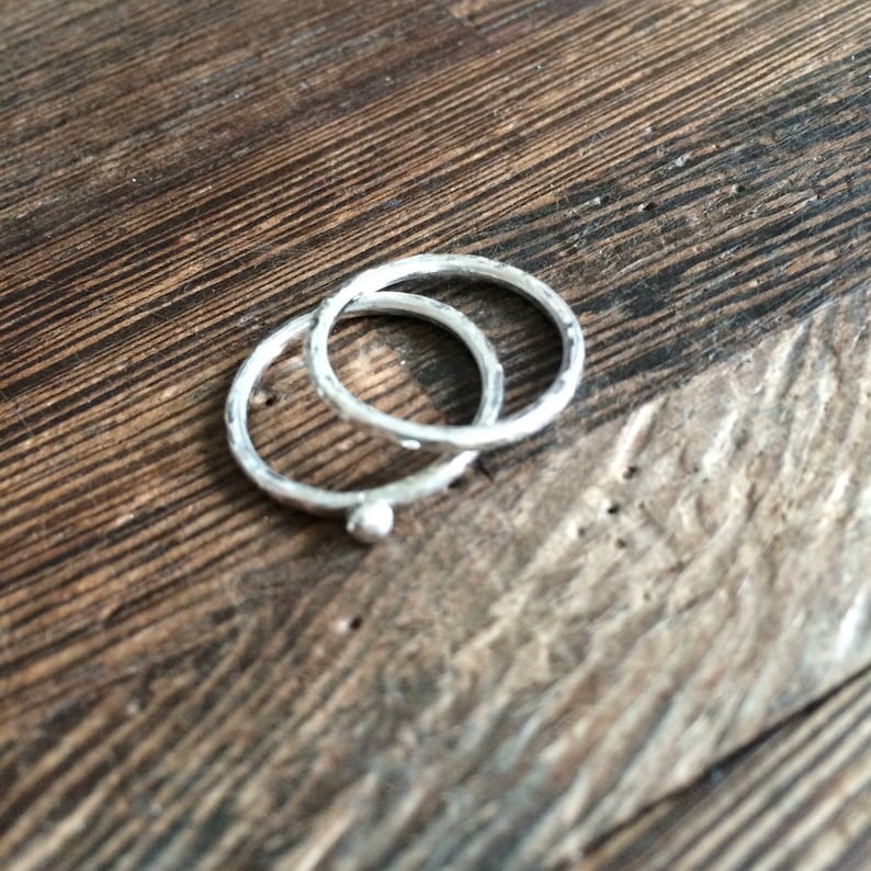 Silver Stacking Rings, Stacking Ring Set, Simple Stacking Ring, Beaten ...