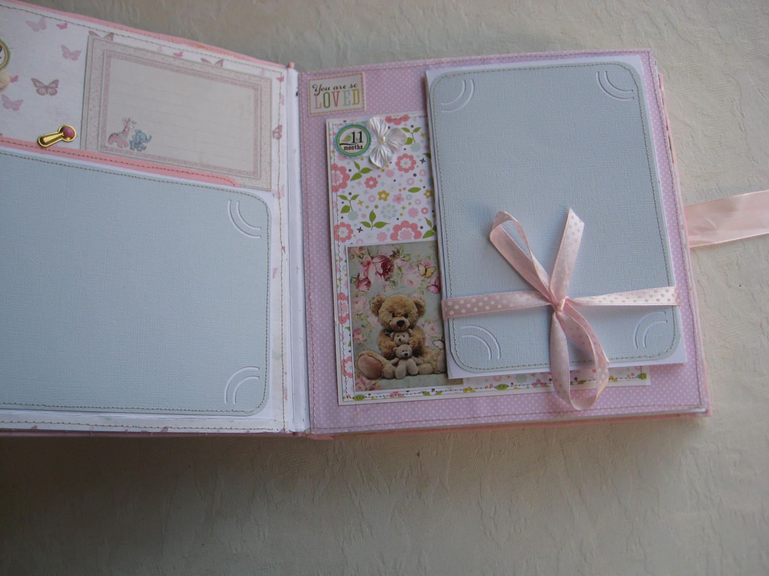 Personalized Baby's First Year Photo Album, Baby Girl Photo Memory Book ...