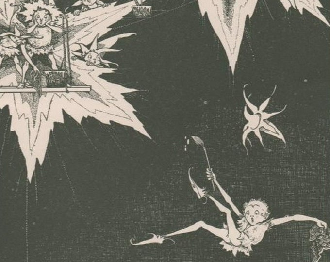 A Falling Fairy - Original Vintage Childrens Print by Marjorie Hardy ...
