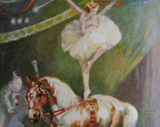 Circus Pony in All His Glory Ballet Act on Back of Piebald - Etsy