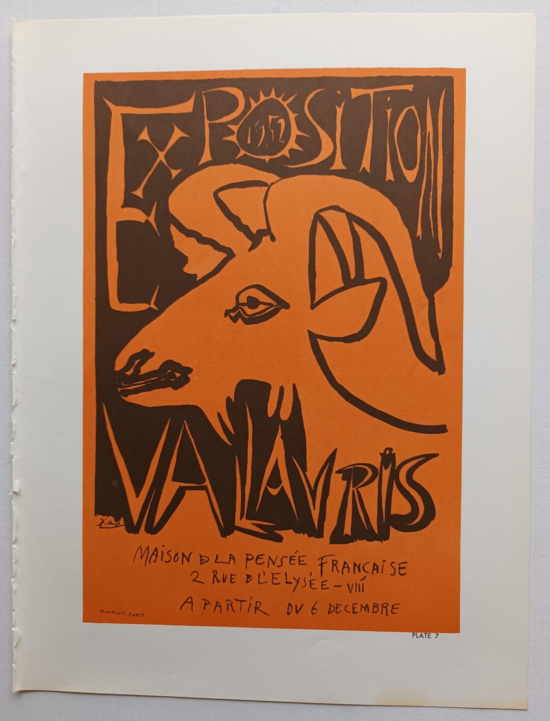 1964 Pablo Picasso Lithograph Exhibition Poster Print Vallauris ...