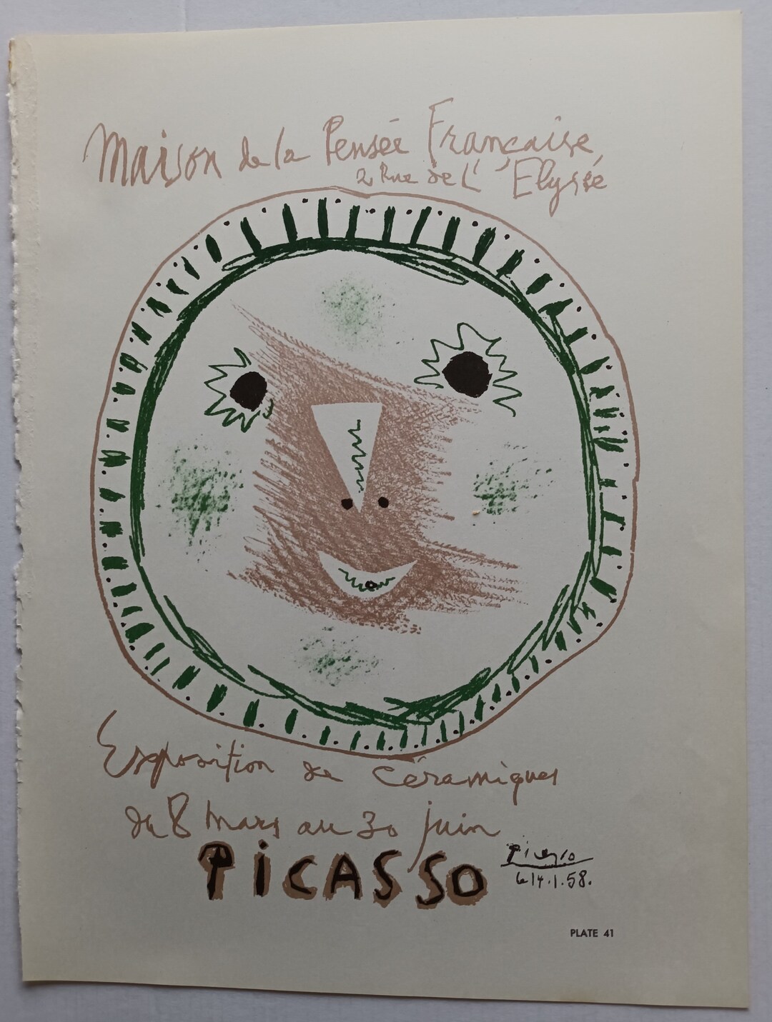 1964 Pablo Picasso Lithograph Exhibition Poster Print Maison - Etsy