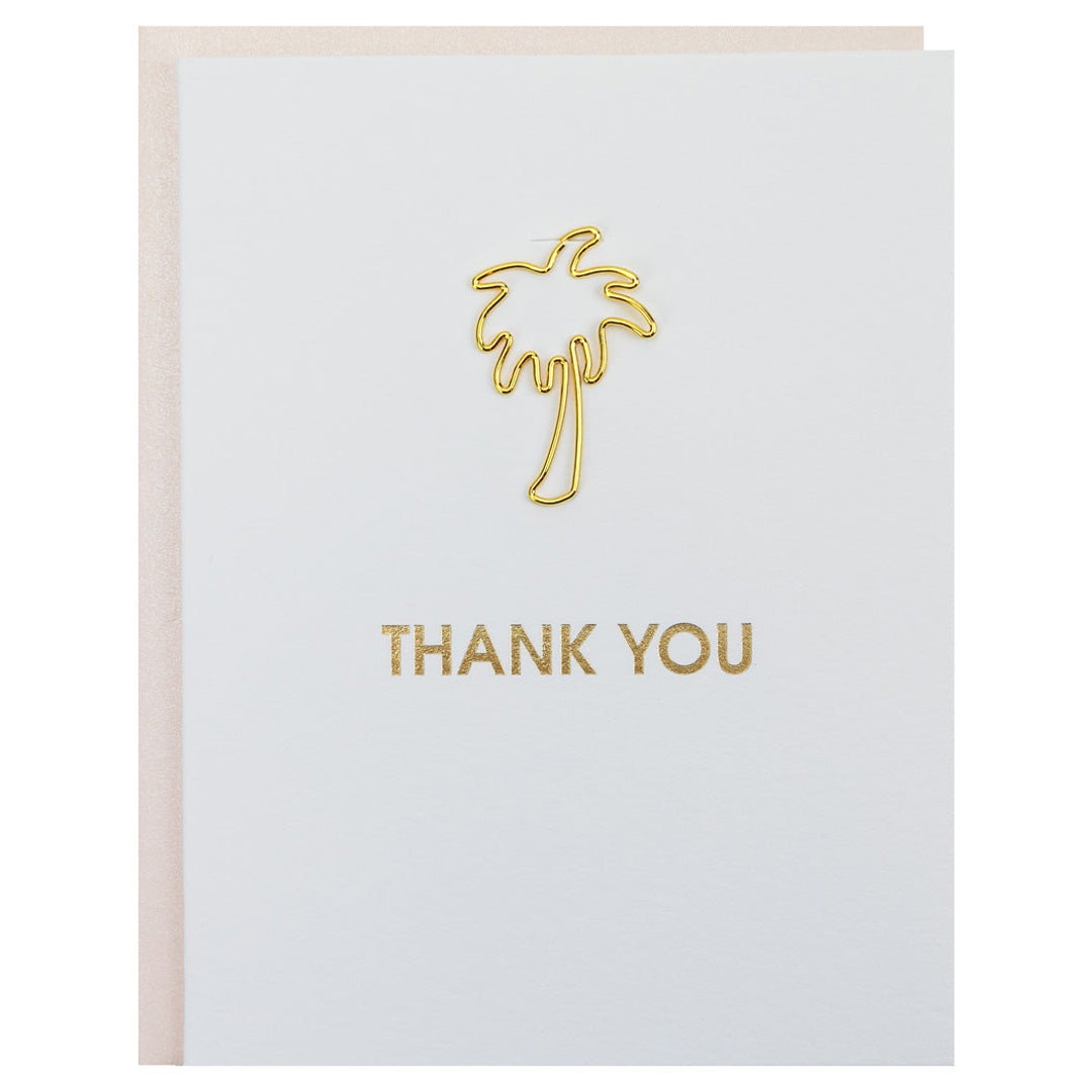 Thank You Palm Tree Paper Clip Letterpress Card - Etsy