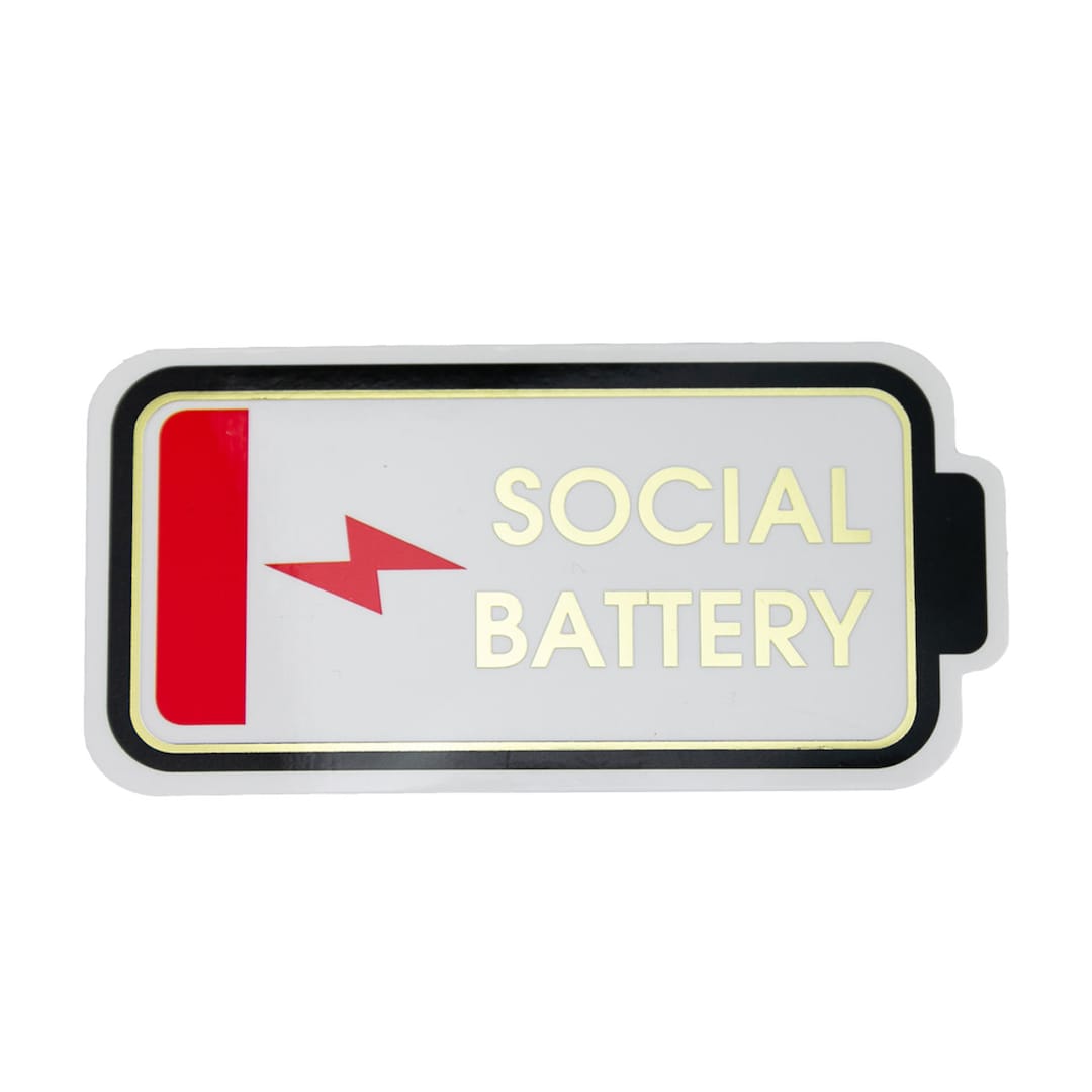 Social Battery - Vinyl Sticker - Etsy