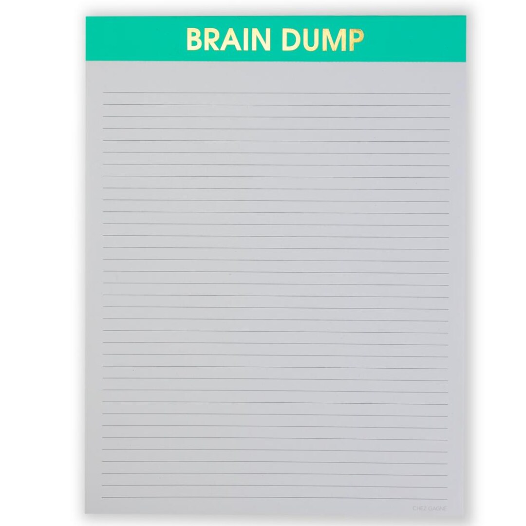 Brain Dump Large Memo Lined Notepad - Etsy