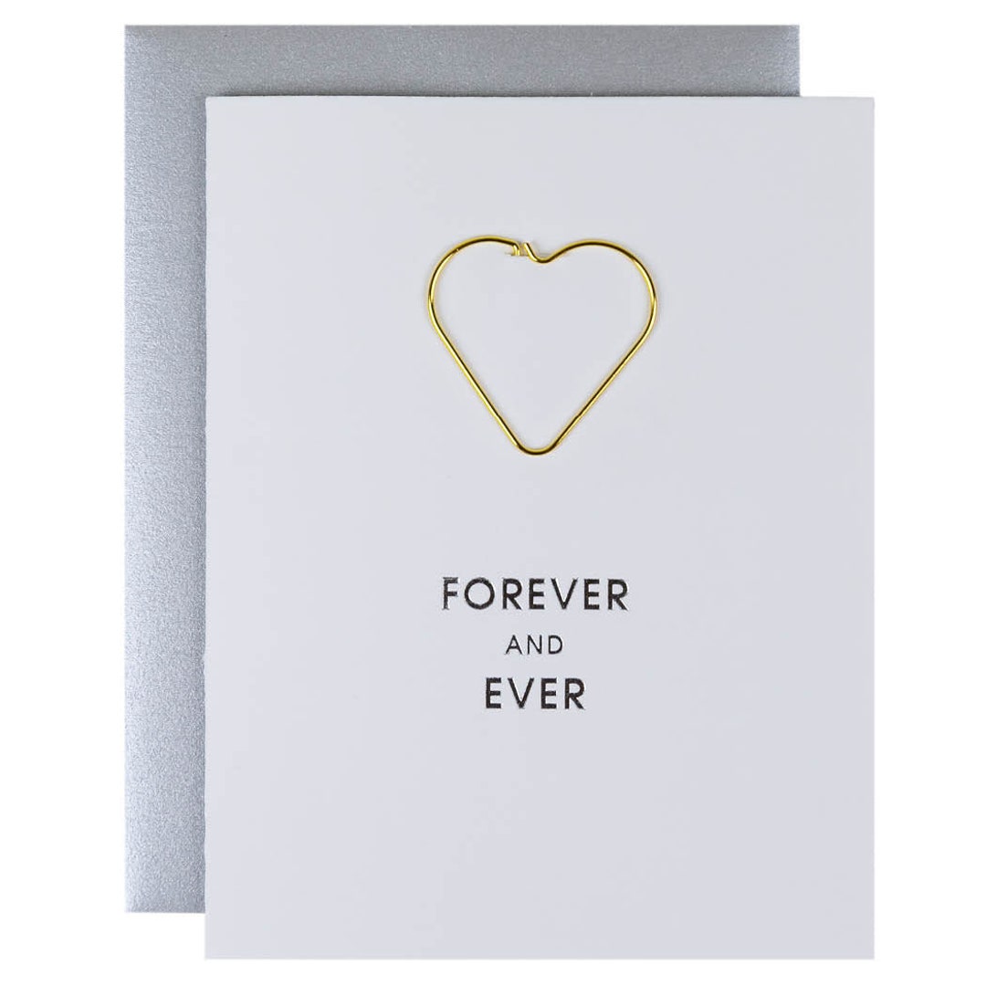 Forever and Ever Heart Paper Clip Letterpress Card - Etsy