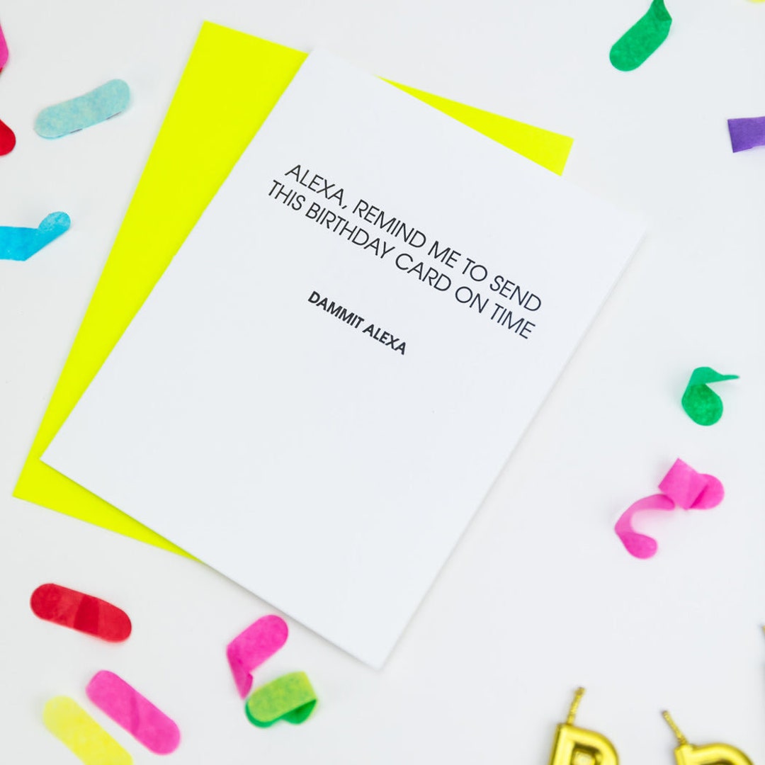 Dammit Alexa Birthday - Letterpress Card - Etsy