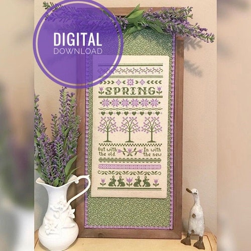 PATTERN Spring Cross Stitch Chart Fresh Spring Colours - Etsy