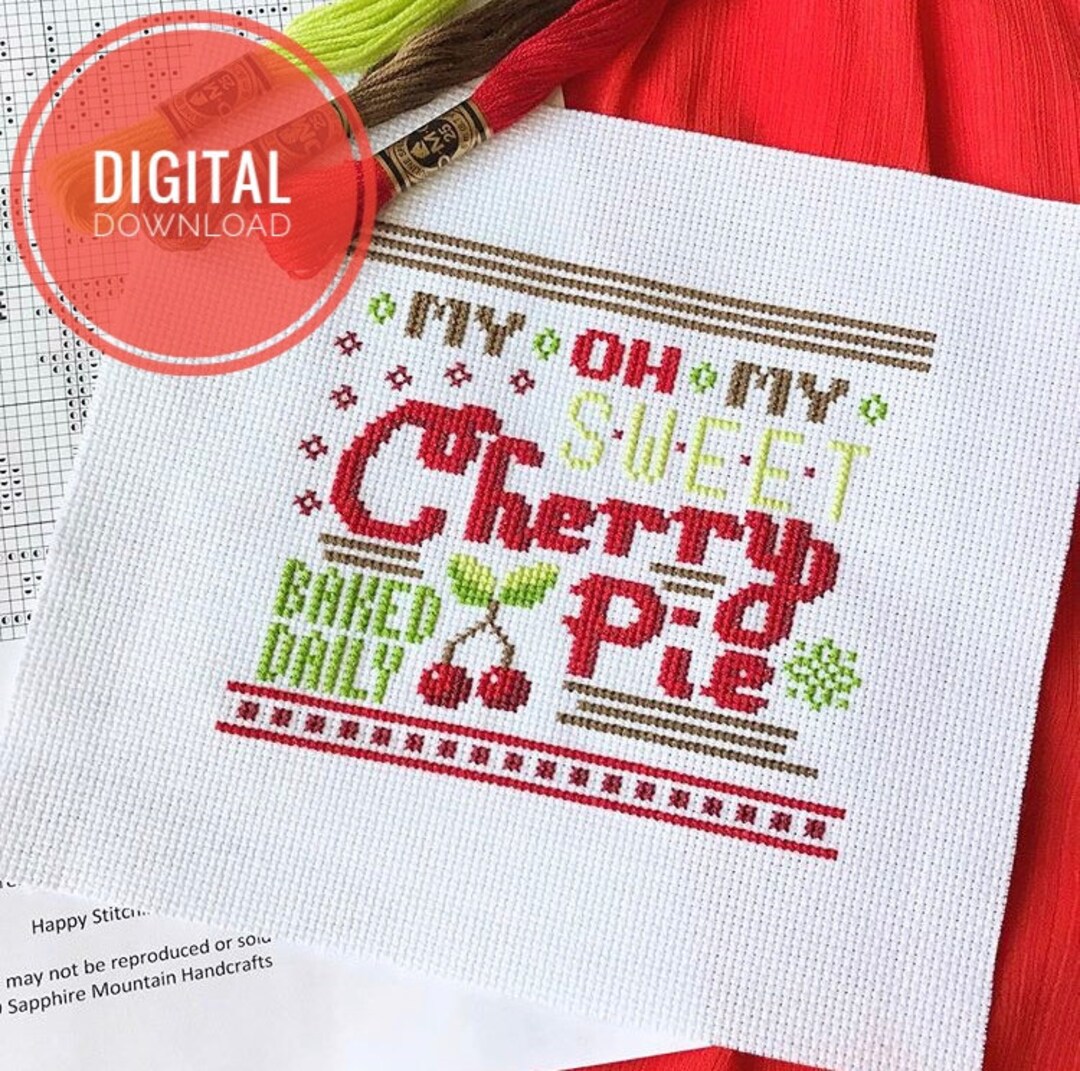 Cherry Pie Cross Stitch Pattern Download - Etsy