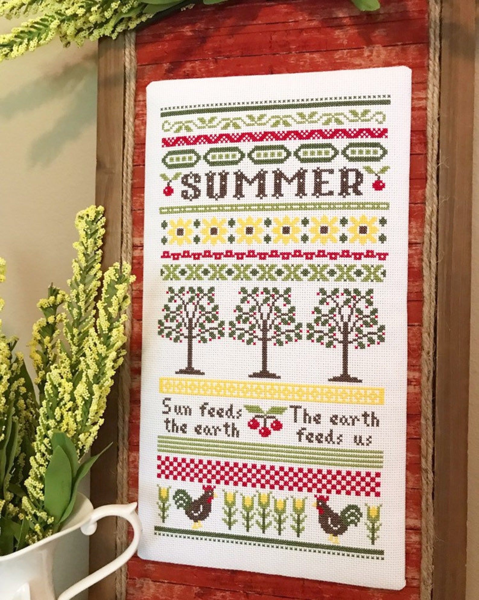 Summer Sampler Cross Stitch Pattern Download - Etsy