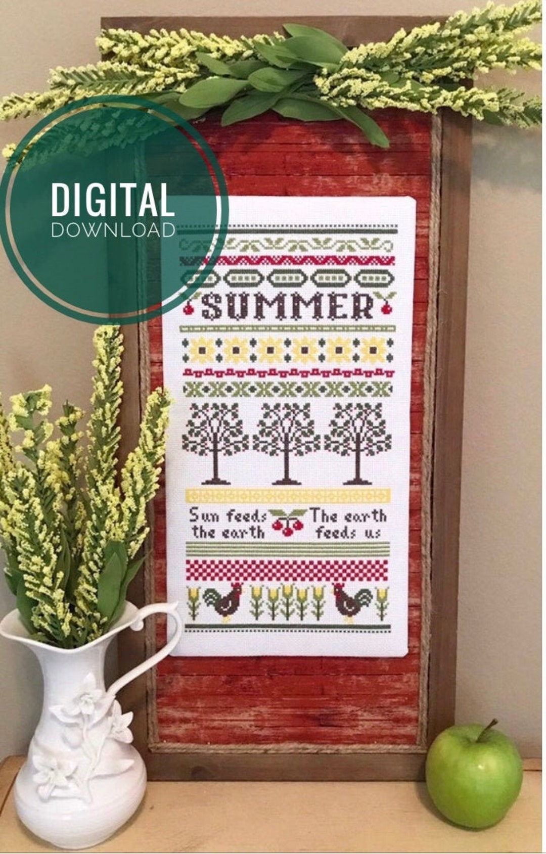 Summer Sampler Cross Stitch Pattern Download - Etsy