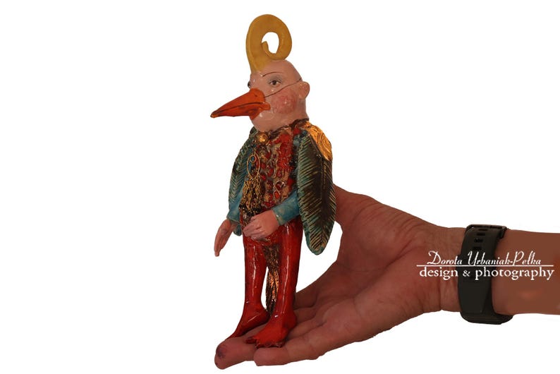 Colorful handmade ceramic bird sculpture from the Parallel World art ...