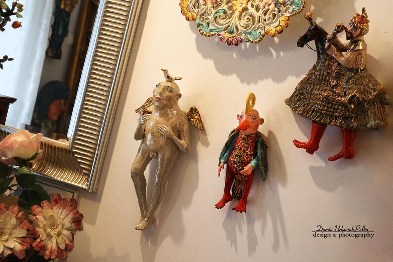 Colorful handmade ceramic bird sculpture from the Parallel World art ...