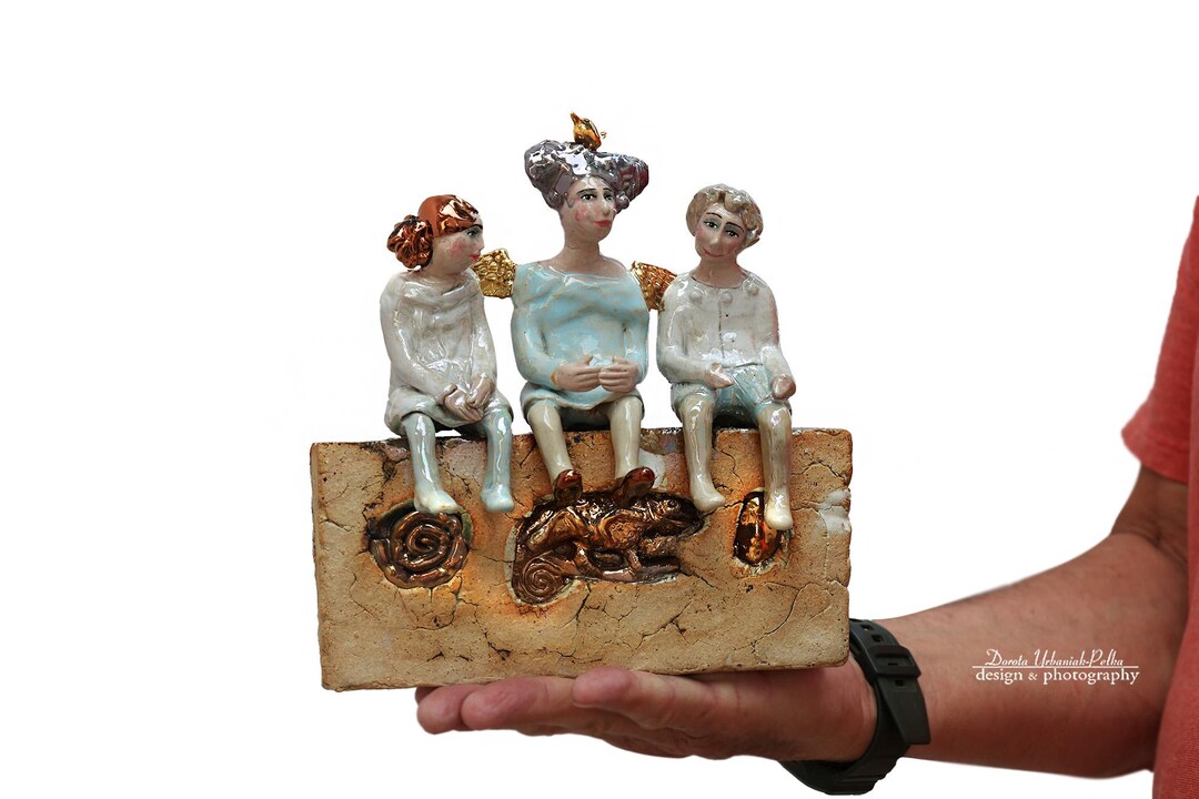 Conversation With an Angel on a Cube With a Golden Chameleon Hanging or ...