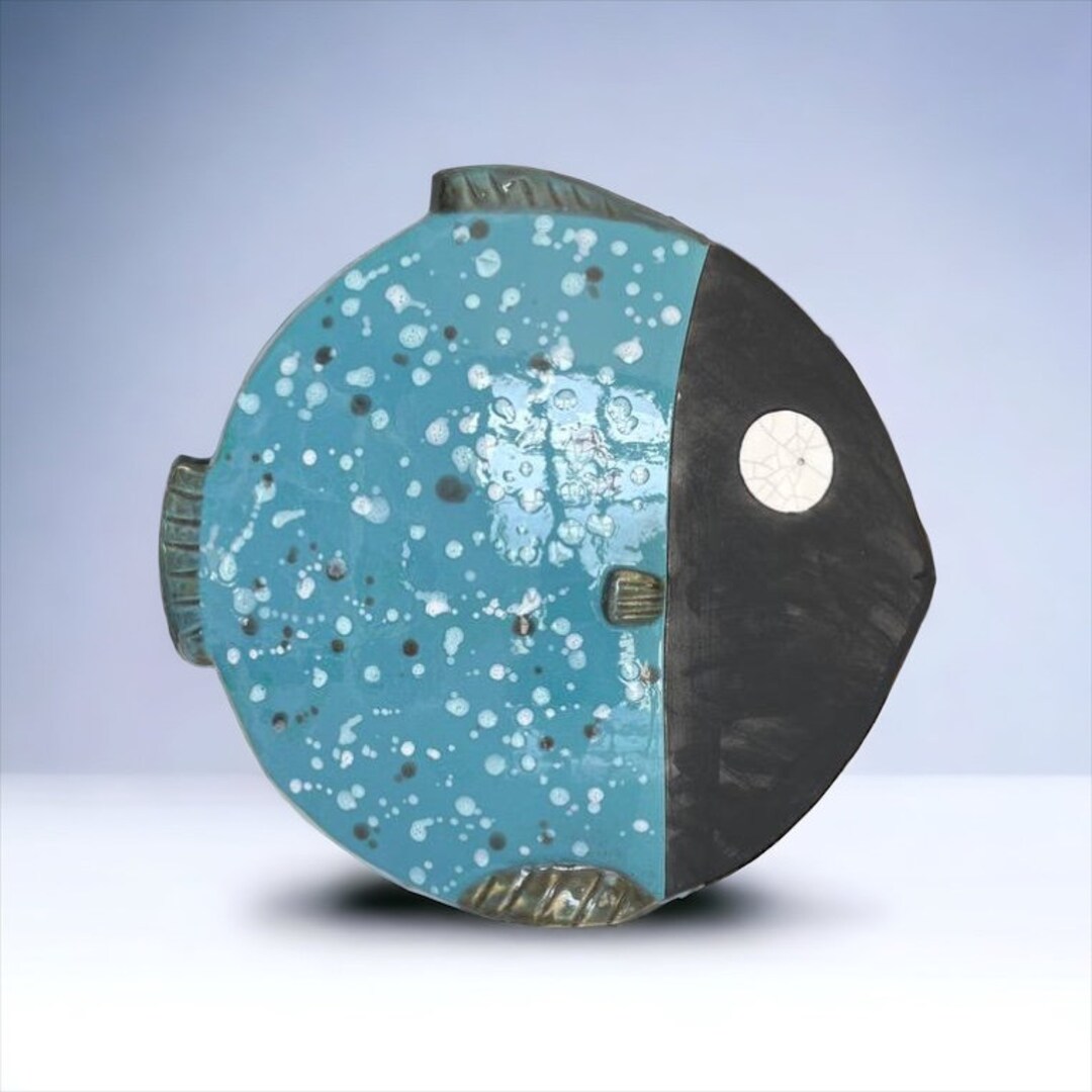 Ceramic Sunfish Sculpture. Puffer Fish Beach House Decor. Sardinian ...