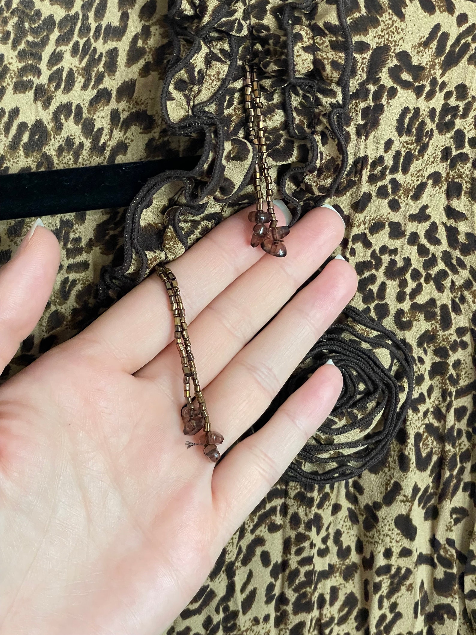 Vintage 2000’s Leopard Animal Print Button up Ruffled 3/4 Sleeve Blouse ...