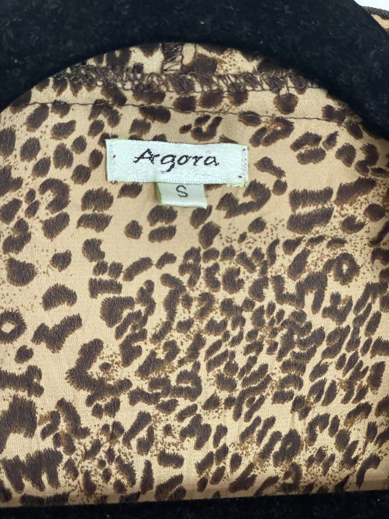 Vintage 2000’s Leopard Animal Print Button up Ruffled 3/4 Sleeve Blouse ...