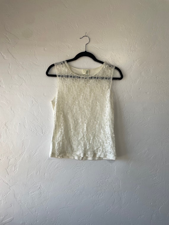 Vintage white tank sheer - Gem