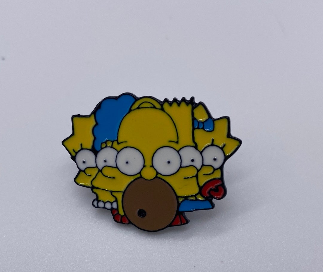 The Simpsons Tv Cartoon Badge Pin Brooch Bart Homer Maggie Marge Lisa ...