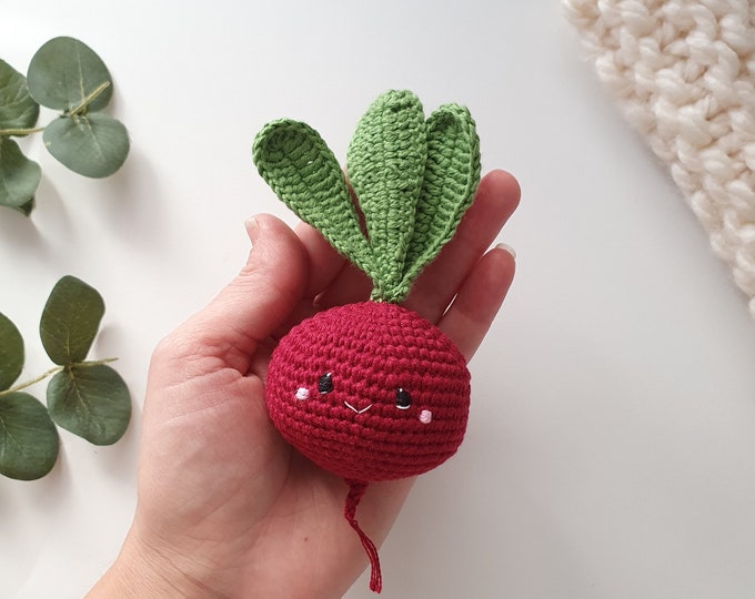 Crochet Beet Kawaii 1 Pcbaby Toy Vegetarian Gift Nursery - Etsy