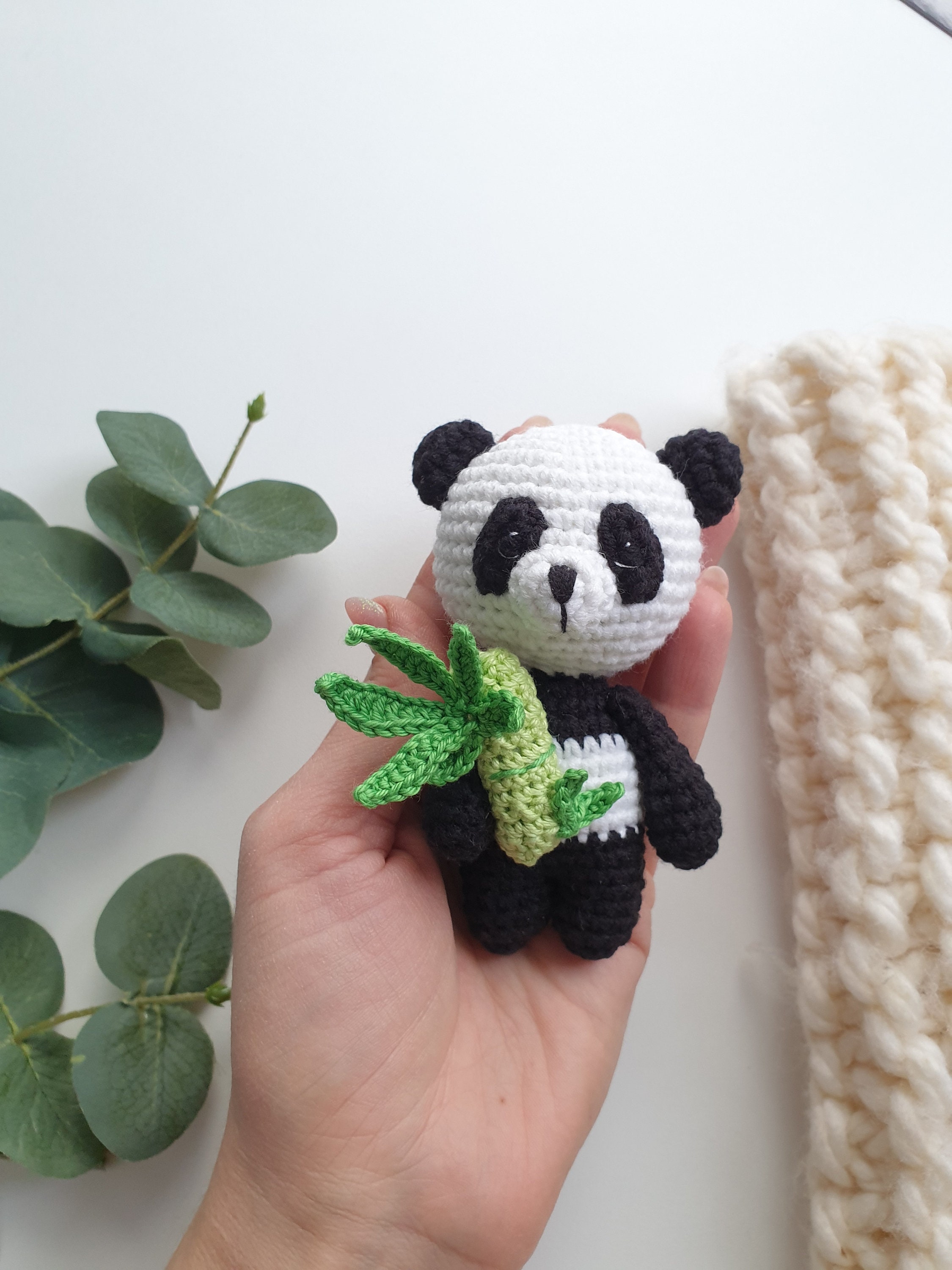 Panda stuffed toy crochet panda mini bear tiny panda | Etsy