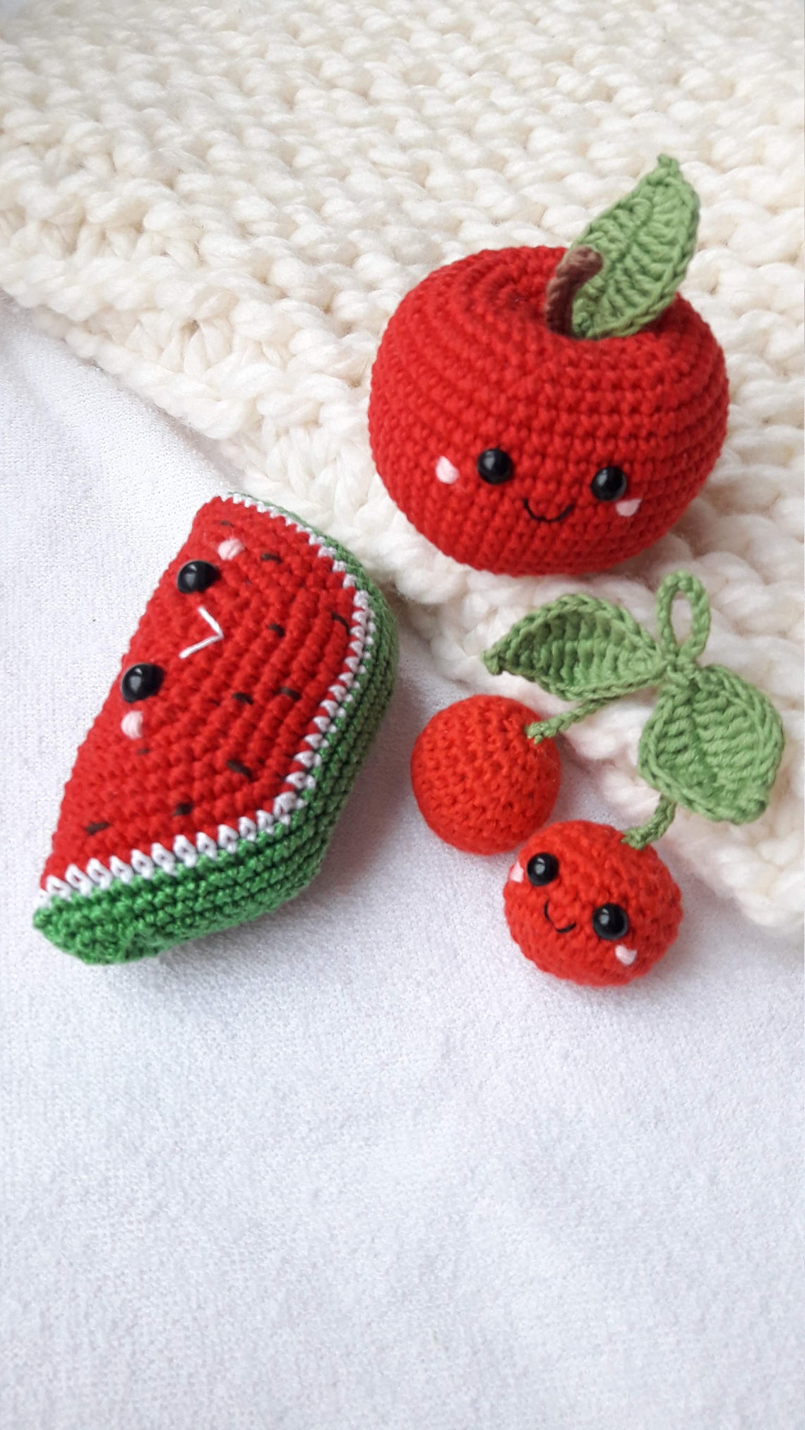 Crochet red fruits Christmas decor Sensory toys kids | Etsy