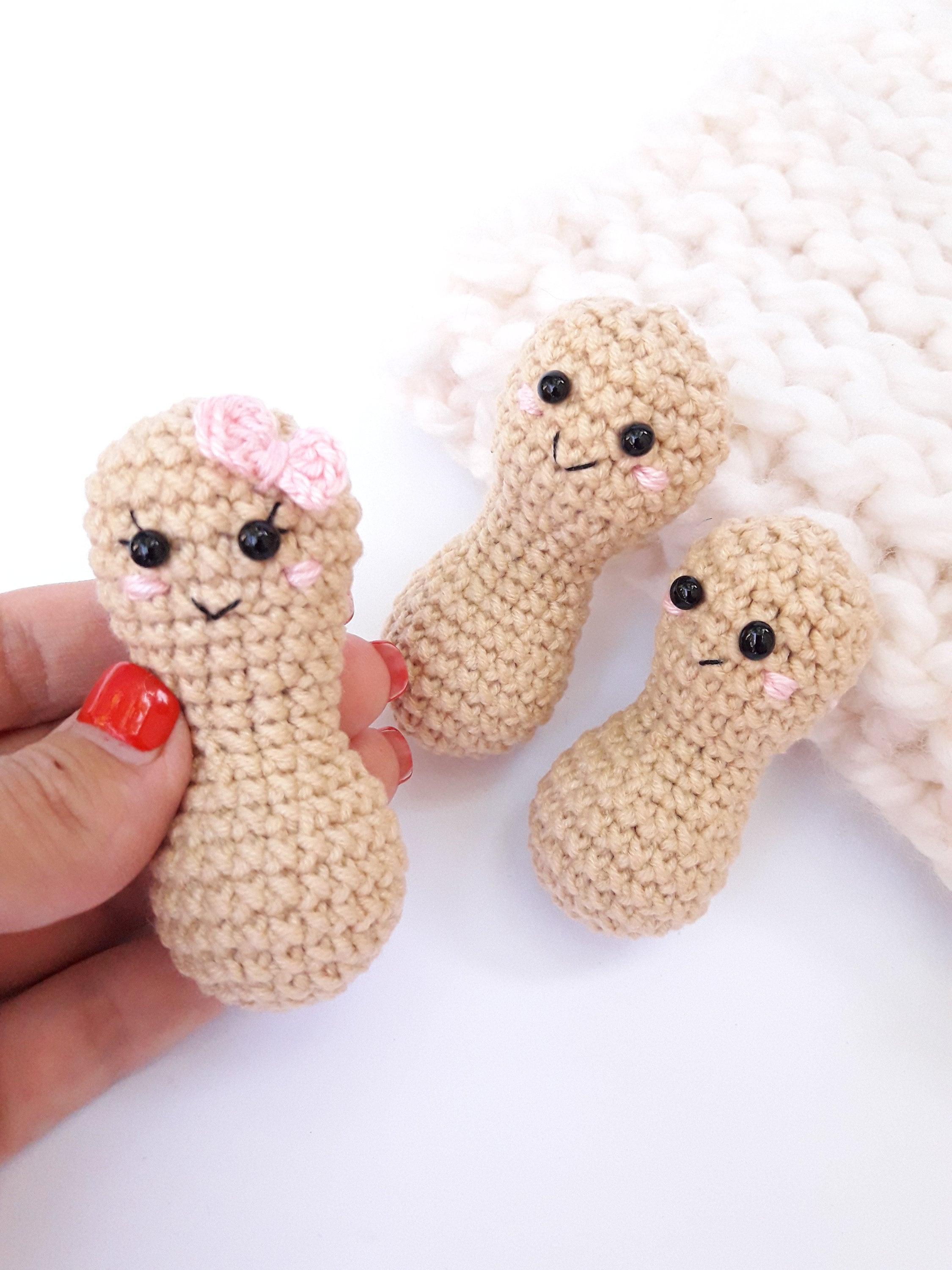 Crochet happy Peanut Rattle toys amigurumi soft toybaby | Etsy