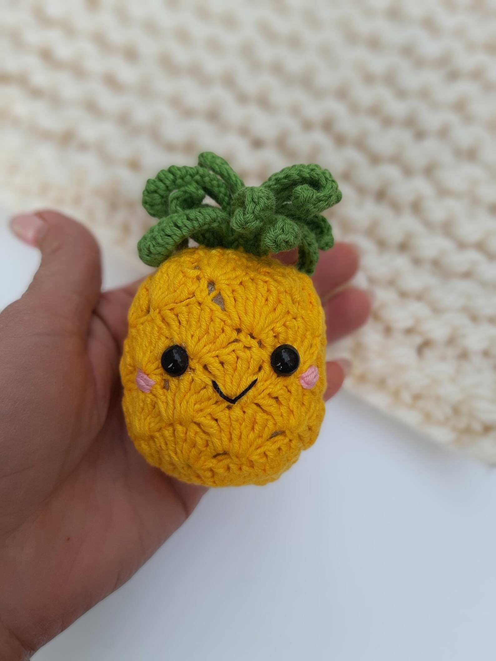 Pineapple kawaii Keychain Crochet Keychain Amigurumi | Etsy