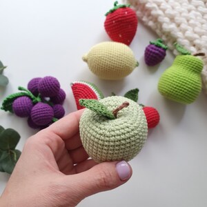 Crochet Baby Rattles Fruit Set 8 Pieces-strawberry,blackberry, Cherry ...