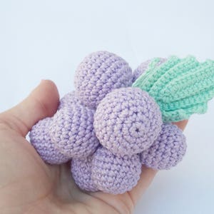 Crochet Fruit Rattle Grapes (1 PC) - Toy Pastel Colors-baby Shower Gift ...