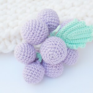 Crochet Fruit Rattle Grapes (1 PC) - Toy Pastel Colors-baby Shower Gift ...