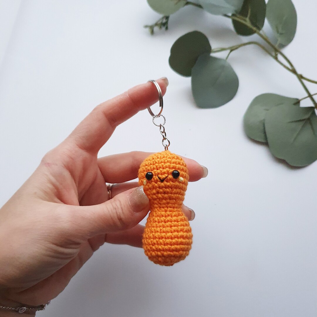 Peanut Keychain ,crochet Keychain,crochet, Peanut Amigurumi, Peanut ...