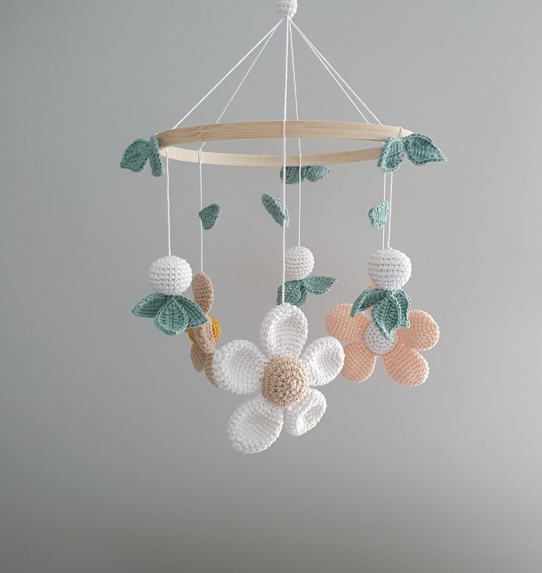Boho Flower Mobile, Daisy Nursery Mobile, Flower Baby Mobile, Daisy ...