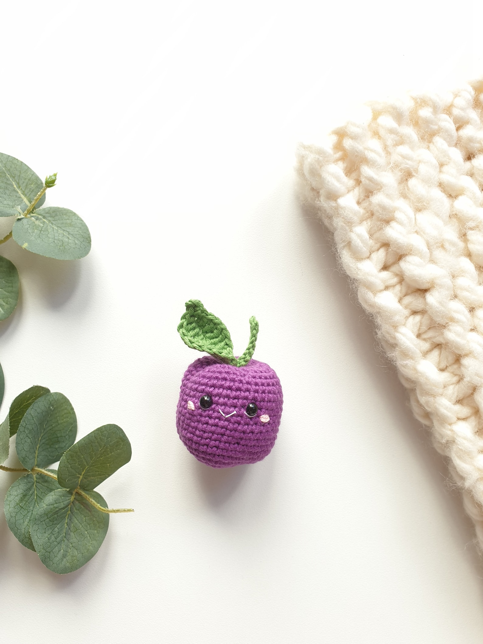 Crochet Plum Kawaii 1 Pc Crochet Fruits Rattle Toys Kids - Etsy