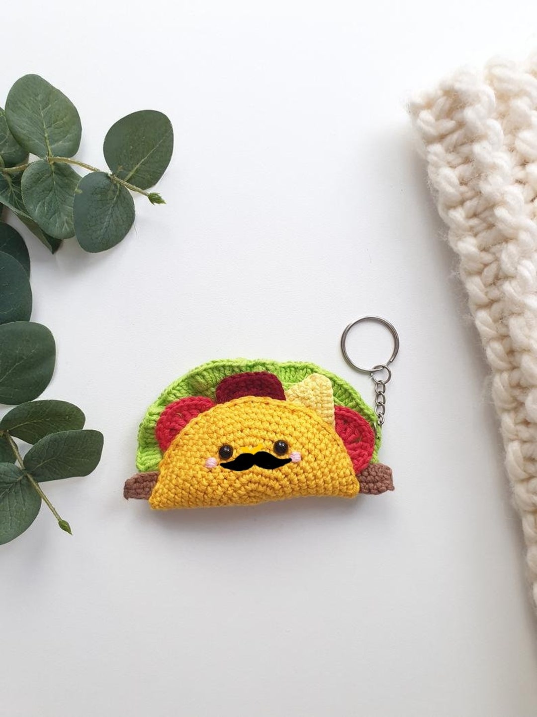 Taco Kawaii Keychain ,crochet Taco, Taco Keychain, Food Kawaii, Crochet ...