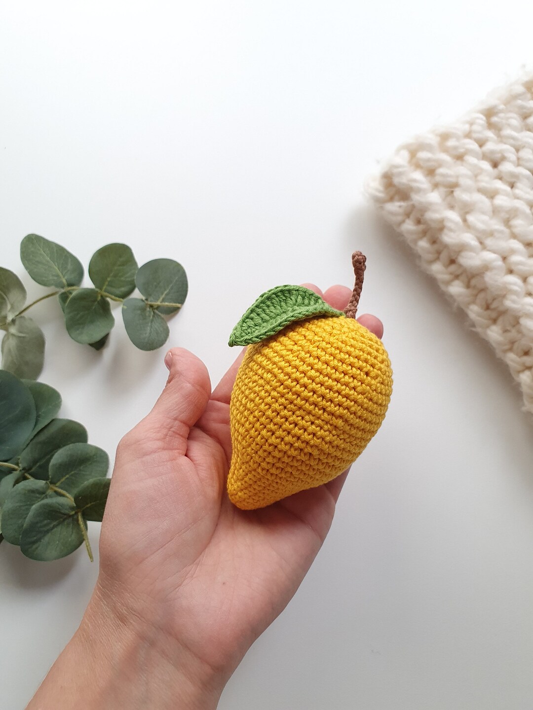 Crochet Mango , Crochet Fruit, Play Food, Decoration Food, Eco-friendly ...