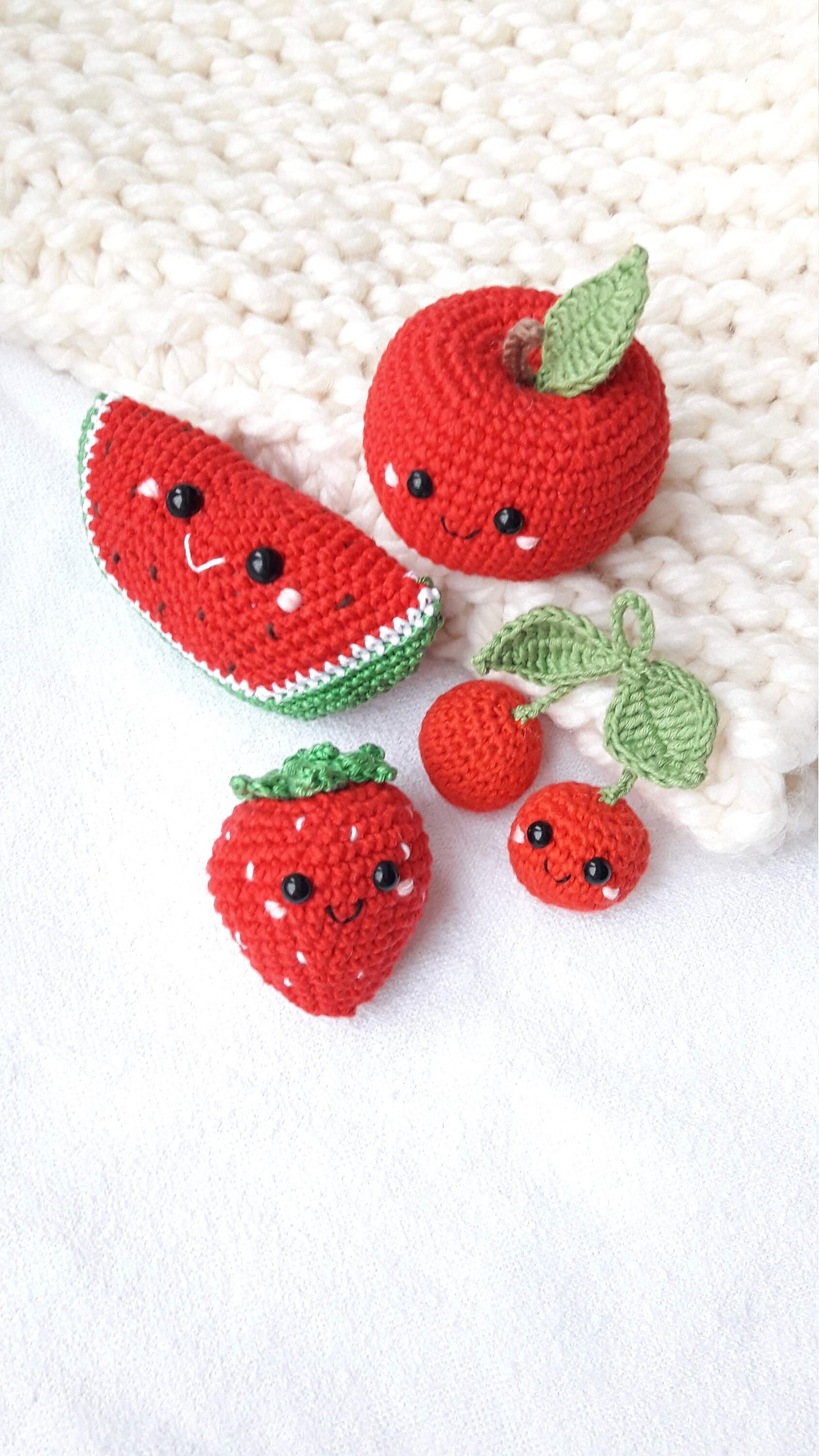 Crochet red fruits Christmas decor Sensory toys kids | Etsy