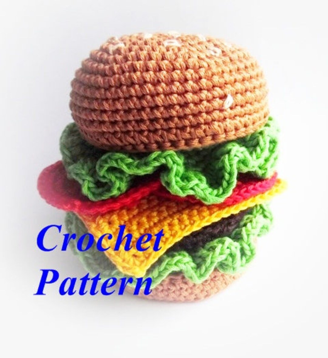 Hamburger Crochet Pattern, Crochet Pattern,hamburger Amigurumi Pattern ...