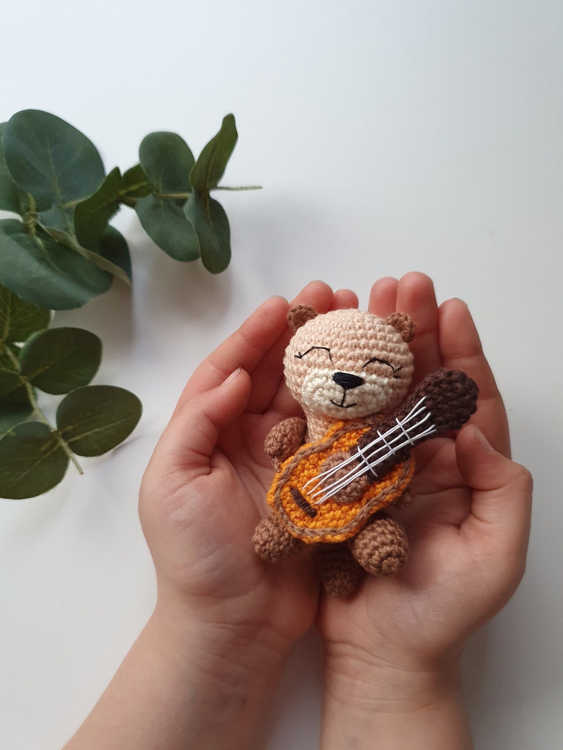 Otter with guitarcrochet Otter mini otter toy Pocket Otter | Etsy