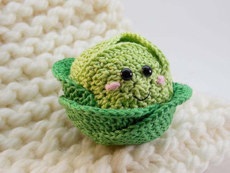 Crochet Cabbage 1 Pcbaby Toy Vegetarian Gift Nursery - Etsy