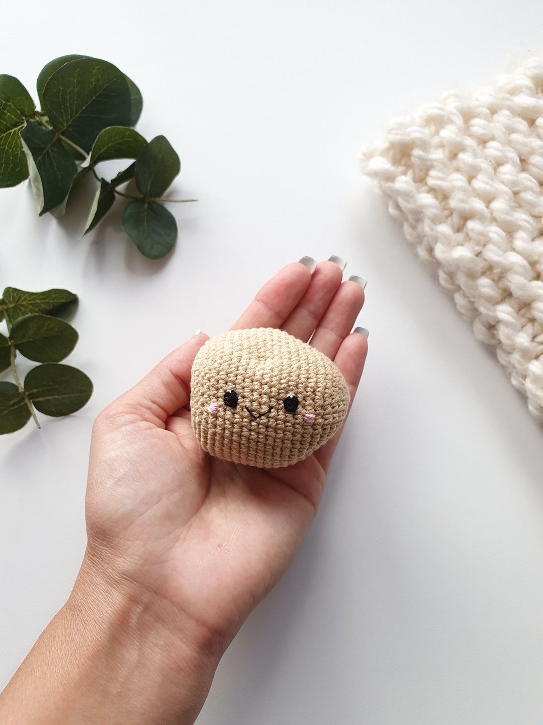 Crochet Potatoes Kawaii -1 Pc,baby Toy, Vegetarian Gift, Nursery Decor ...