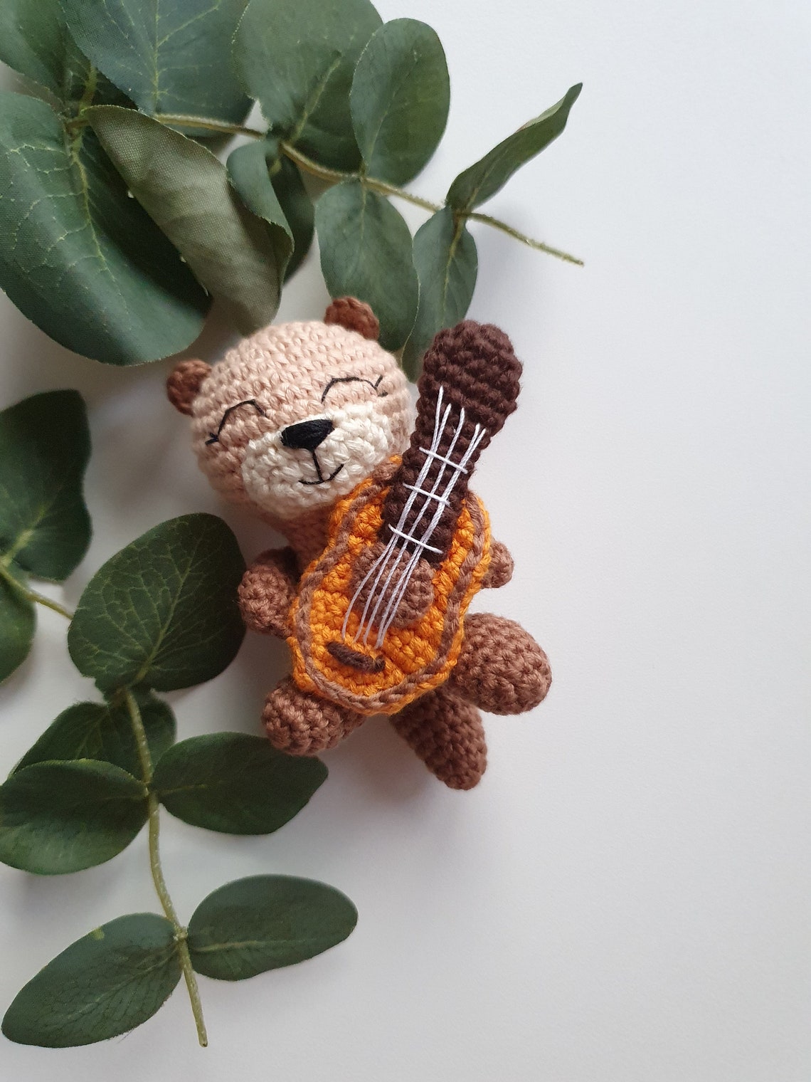 Otter with guitarcrochet Otter mini otter toy Pocket Otter | Etsy