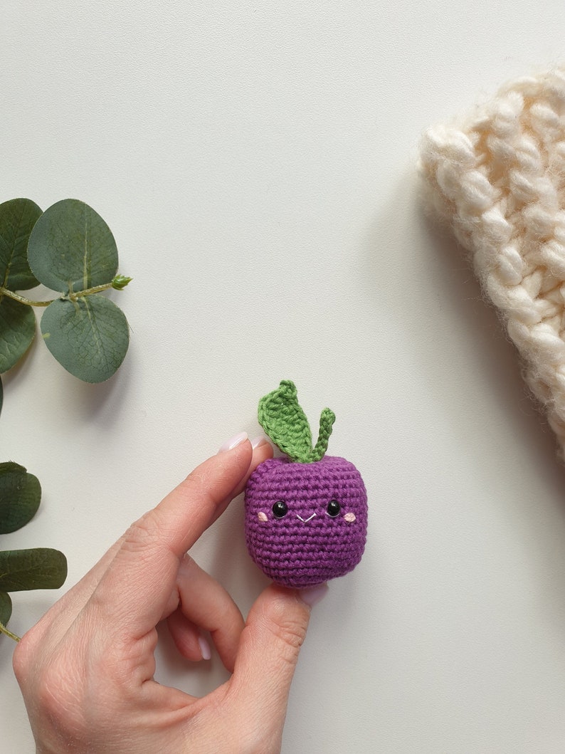 Crochet Plum Kawaii 1 Pc Crochet Fruits Rattle Toys Kids - Etsy